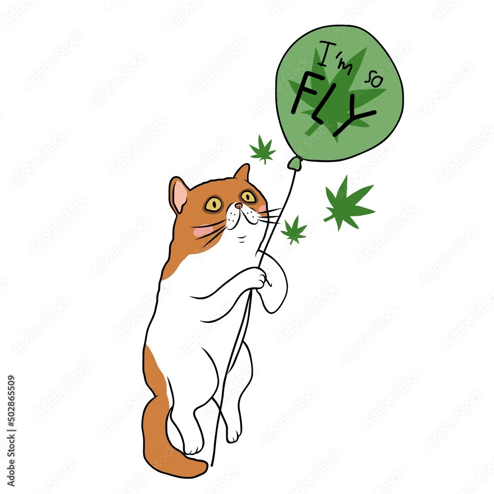 Marijuana Cat Cartoon
