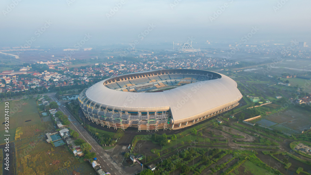 Aerial view of the Beautiful scenery Gelora Bandung Lautan Api (GBLA ...