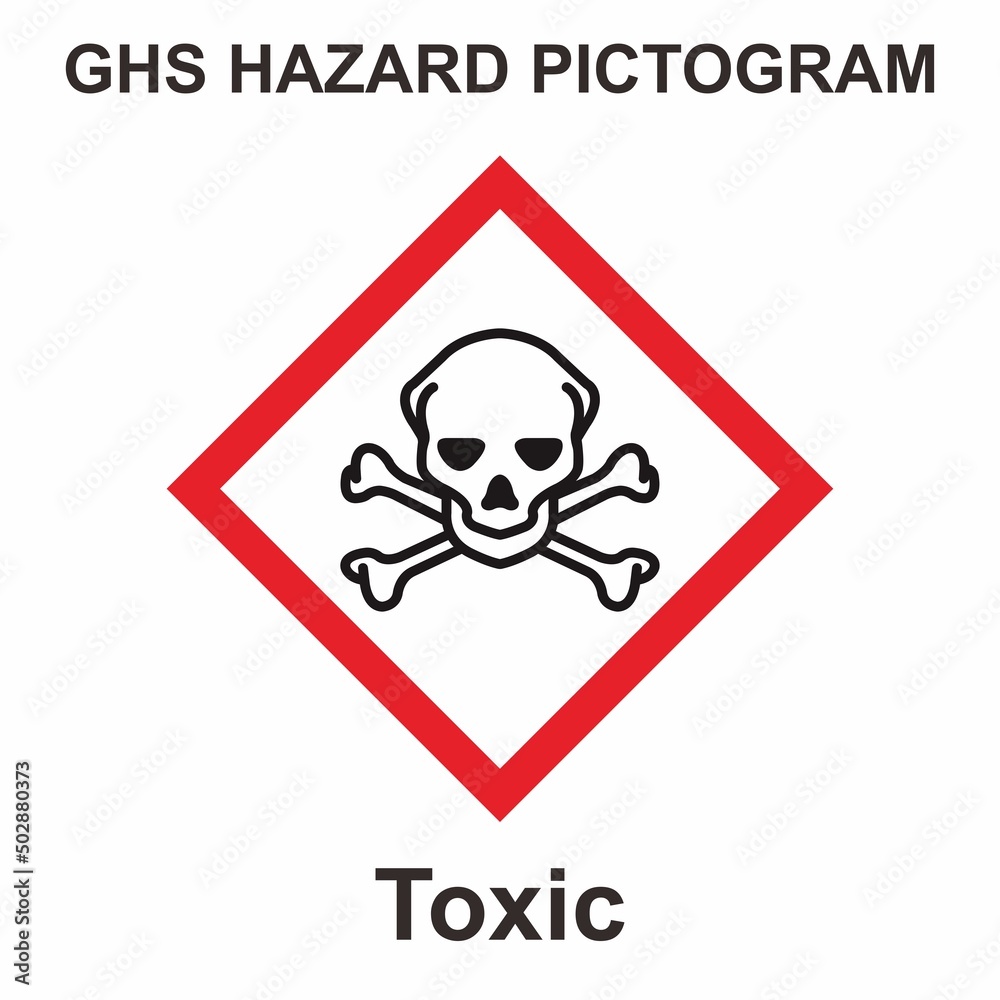 GHS pictogram hazard sign Toxic. Isolated on background. Dangerous ...