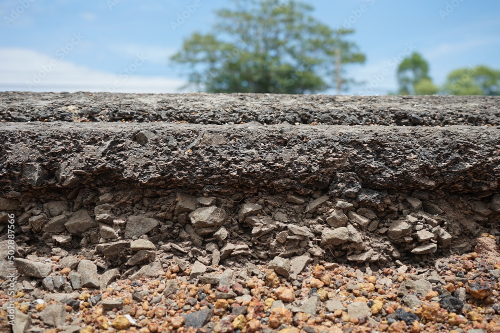 blurry road construction layer SOIL AGGREGATE SUBBASE Stock Photo ...