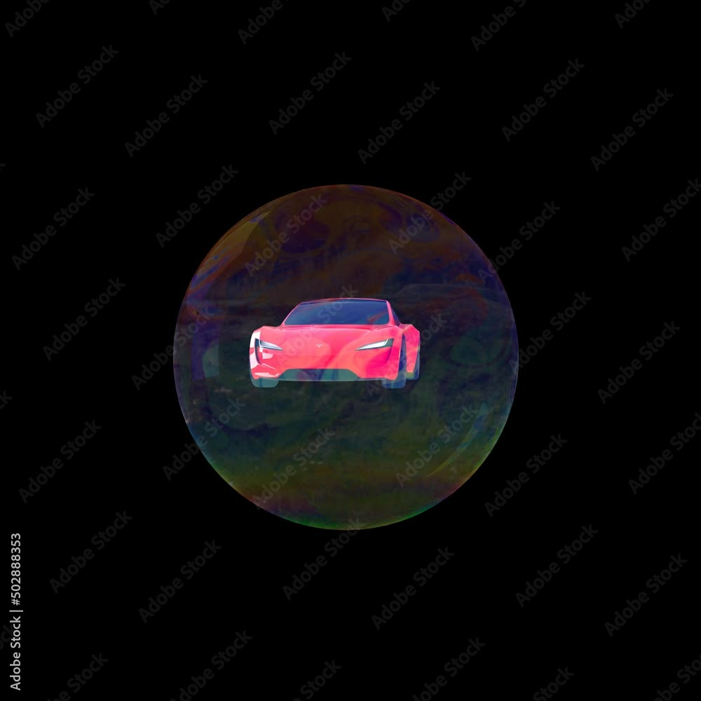 3D Animation of Red Car isolated on Green background. (3d render, green ...