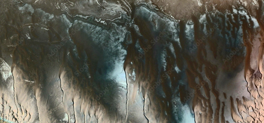 abstract landscape photo of the deserts of Africa from the air ...