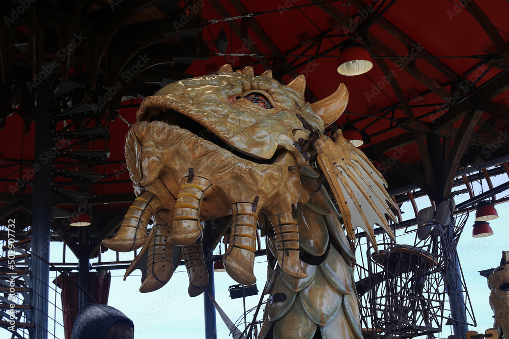 Nantes, France - April 10 2022: Dragon - Mechanical sculpture of The ...