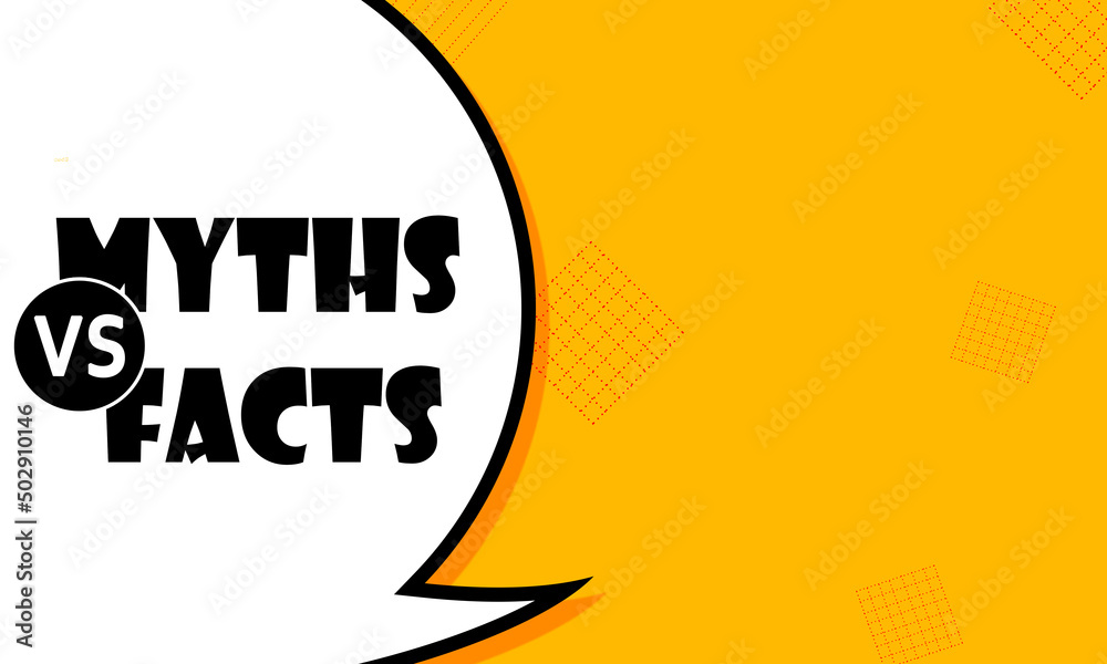 Myth VS Facts template Banner with copy space. fake Versus True text in ...