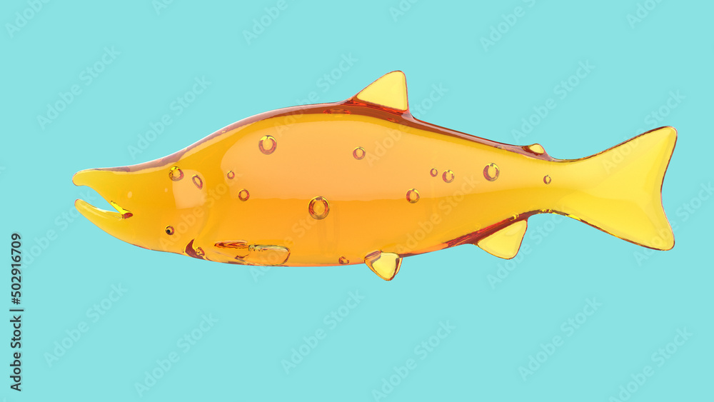 Salmon Fish Oil isolated. illustration of the cod-liver oil isolated ...