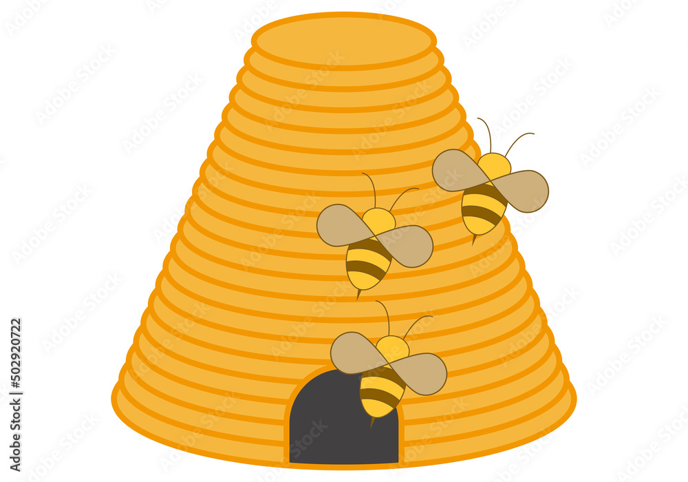 Icono de colmena de abeja en fondo blanco. Stock Vector | Adobe Stock