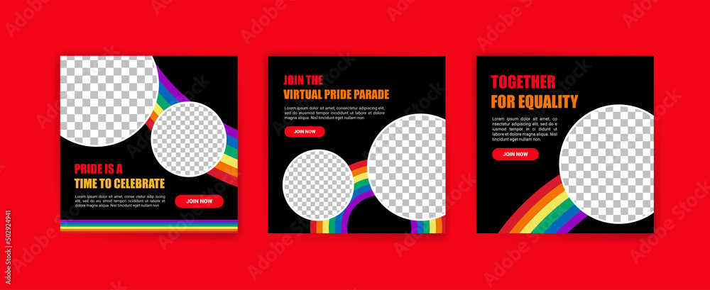 Happy pride month social media post template. Vector for banners ...