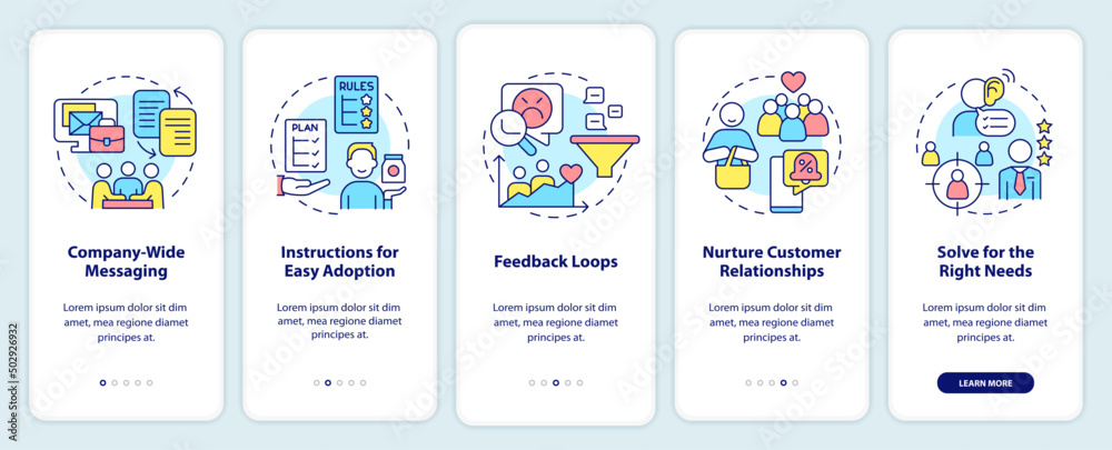 Solving for customer needs onboarding mobile app screen. Walkthrough 5 ...