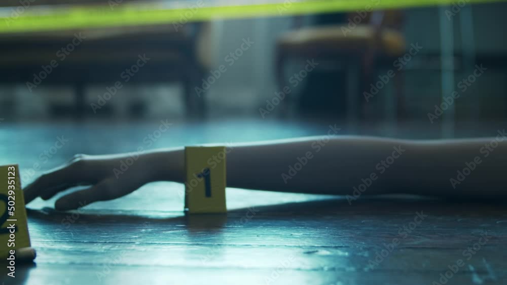 Closeup of a Crime Scene in a Deceased Person's Home. Dead man, Police ...