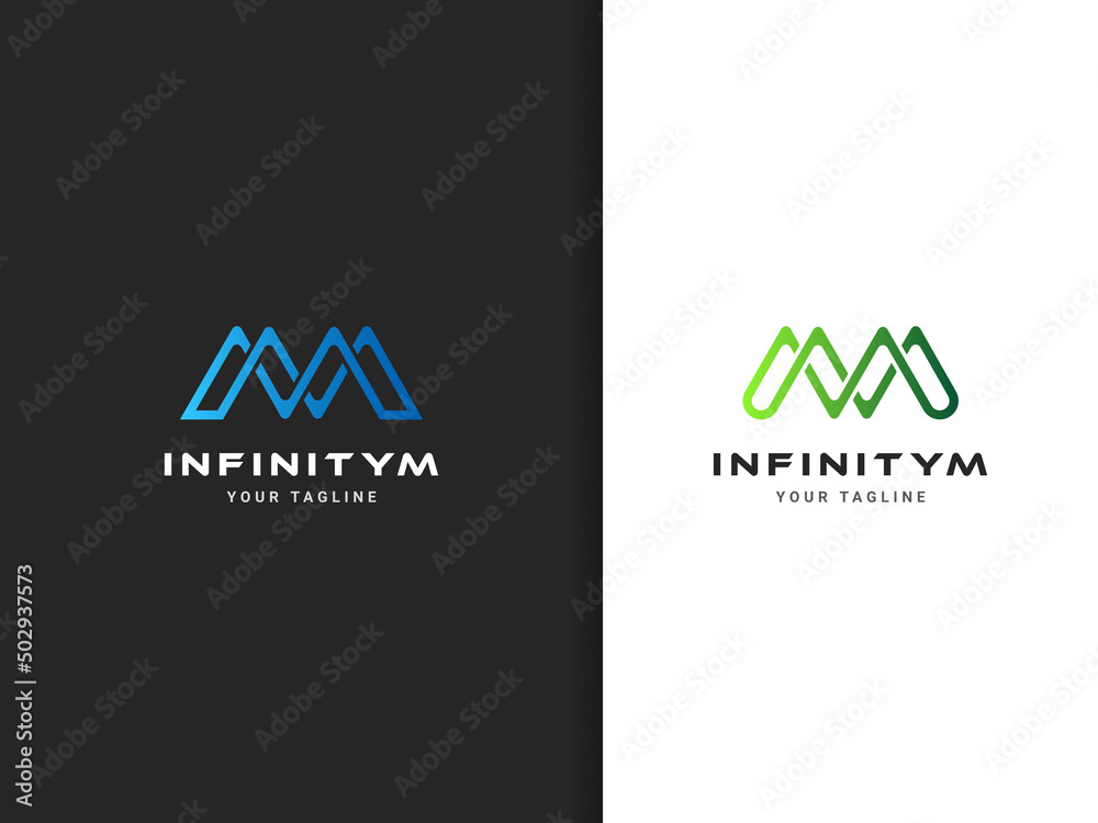 Infinity m logo design, modern style Stock Vector | Adobe Stock