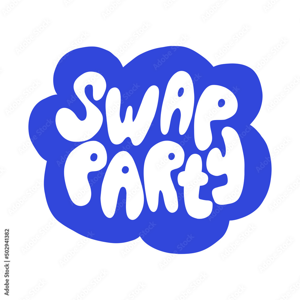 Round letters for lettering Swap party Stock Vector | Adobe Stock