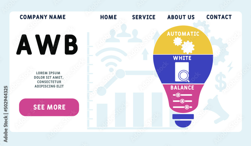 AWB - Automatic White Balance acronym. business concept background ...