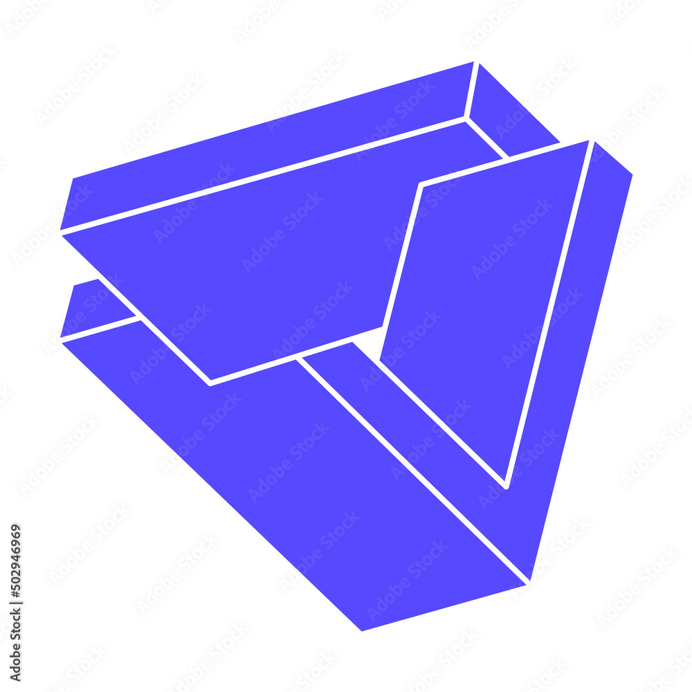 Impossible shapes. Logo. Sacred geometry figures. Optical illusion ...