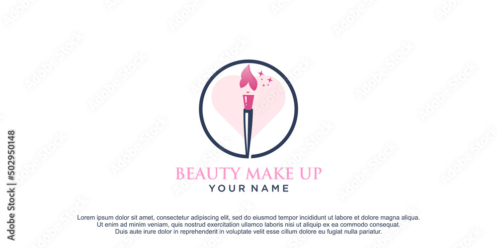 Make up Logo design With beauty woman Premium vector Stock Vector ...
