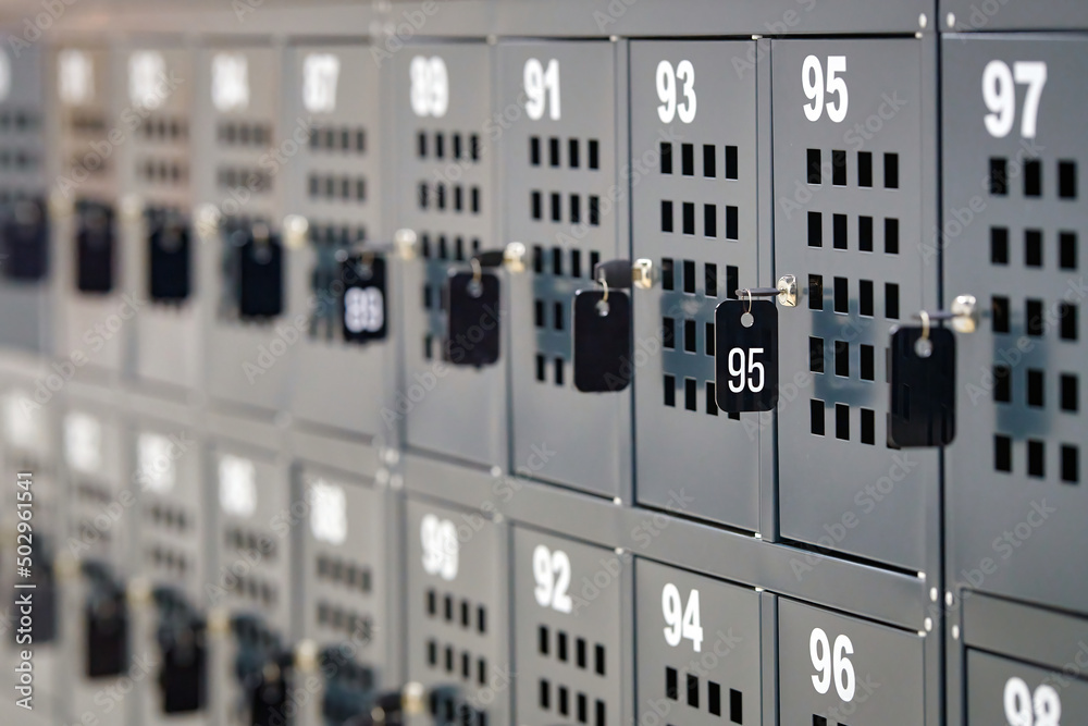 Storage cells for personal things. Key type safe storage locker for ...