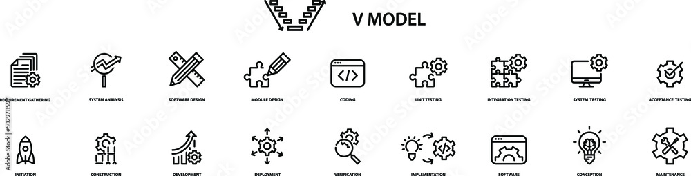 V Model software development methodology icon. vector Stock Vector ...
