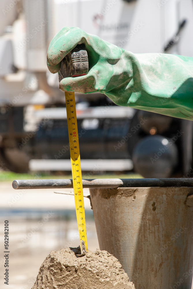 concrete slump test with abrams cone Stock Photo | Adobe Stock