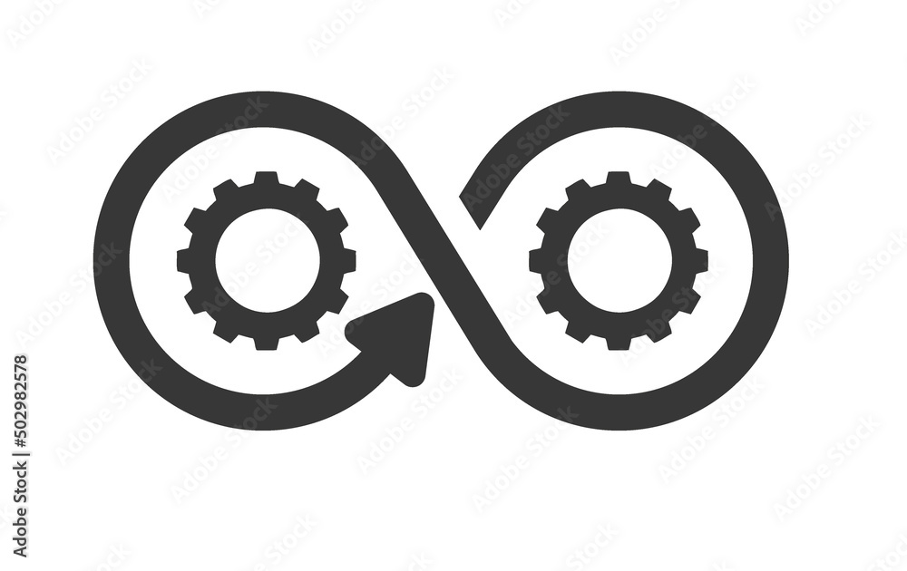 Vettoriale Stock icon continuous improvement process and Infinity sign ...