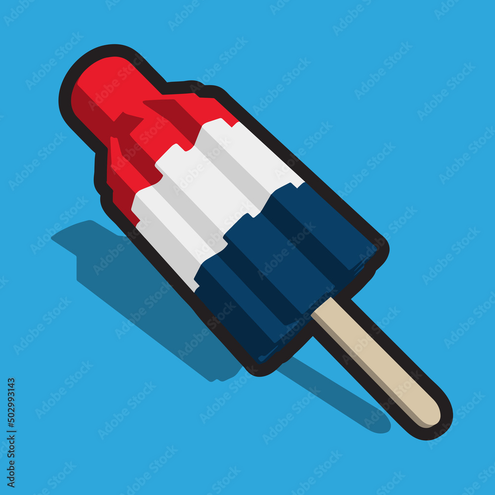Red, White, and Blue Bomb Pop Popsicle in Sunshine Stock Vector | Adobe ...
