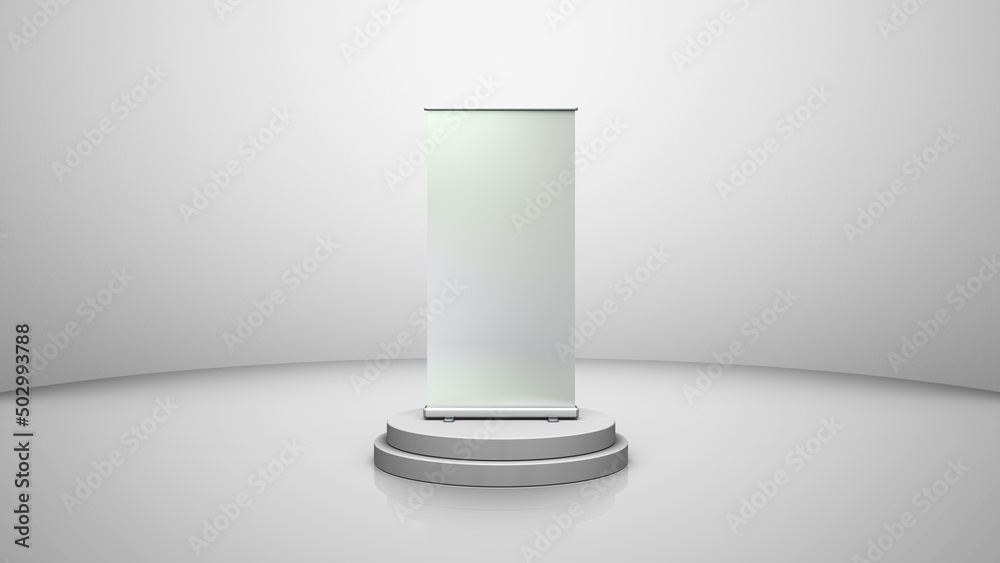 3D rendering mockup illustrations for a 90cm x 180cm roll up stand ...
