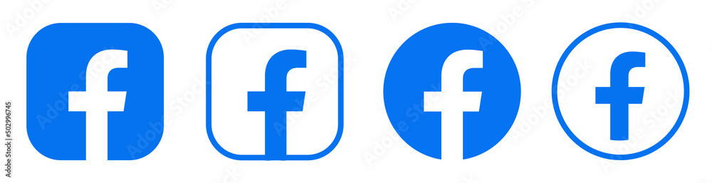 Facebook logo. Facebook vector icons illustration. Social media set ...
