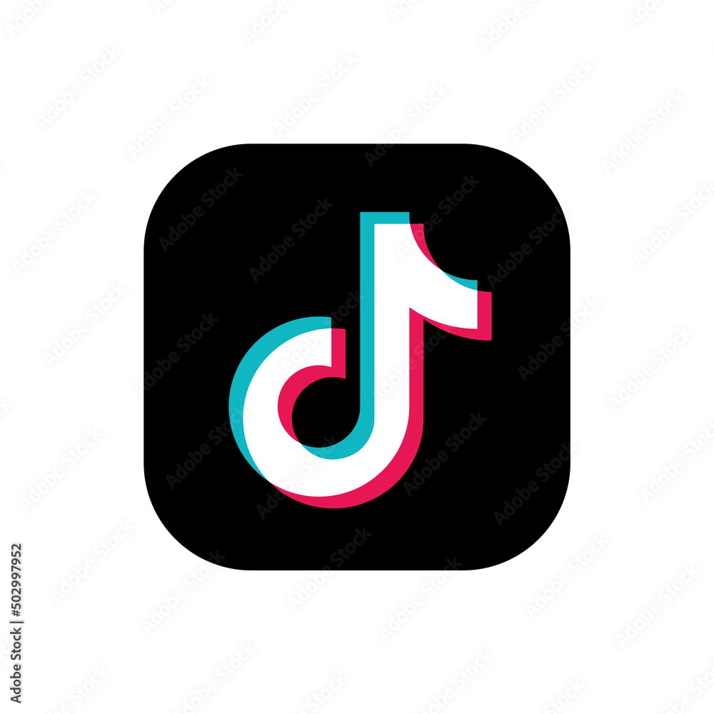 Vetor de Tiktok logo. Tiktok vector icons illustration. Social media do ...