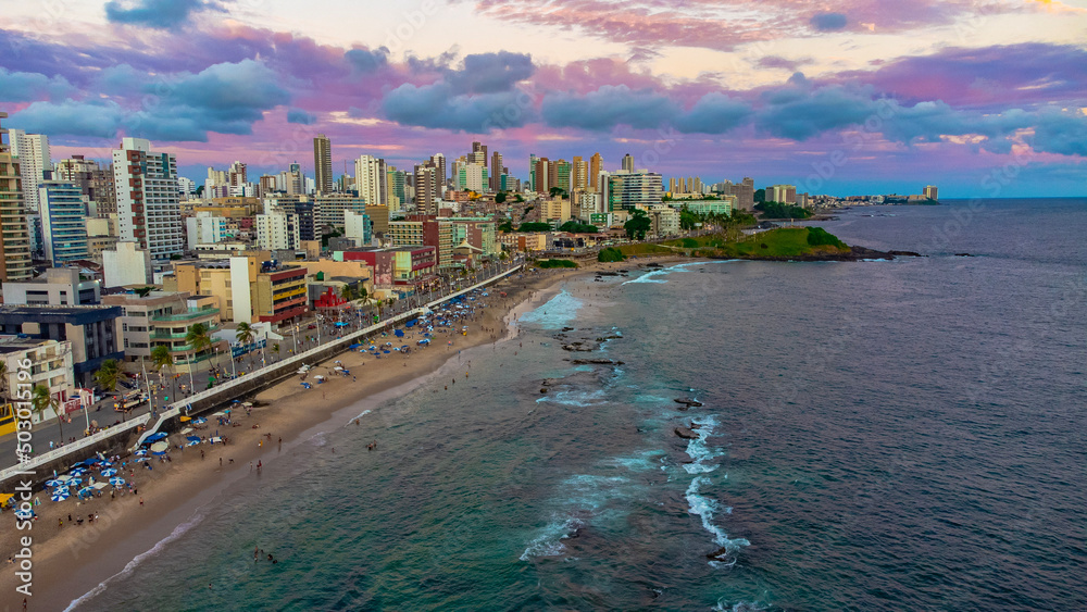 Salvador Bahia Cidade Turismo Nordeste Brasil Paisagem Mar Urbano Drone ...