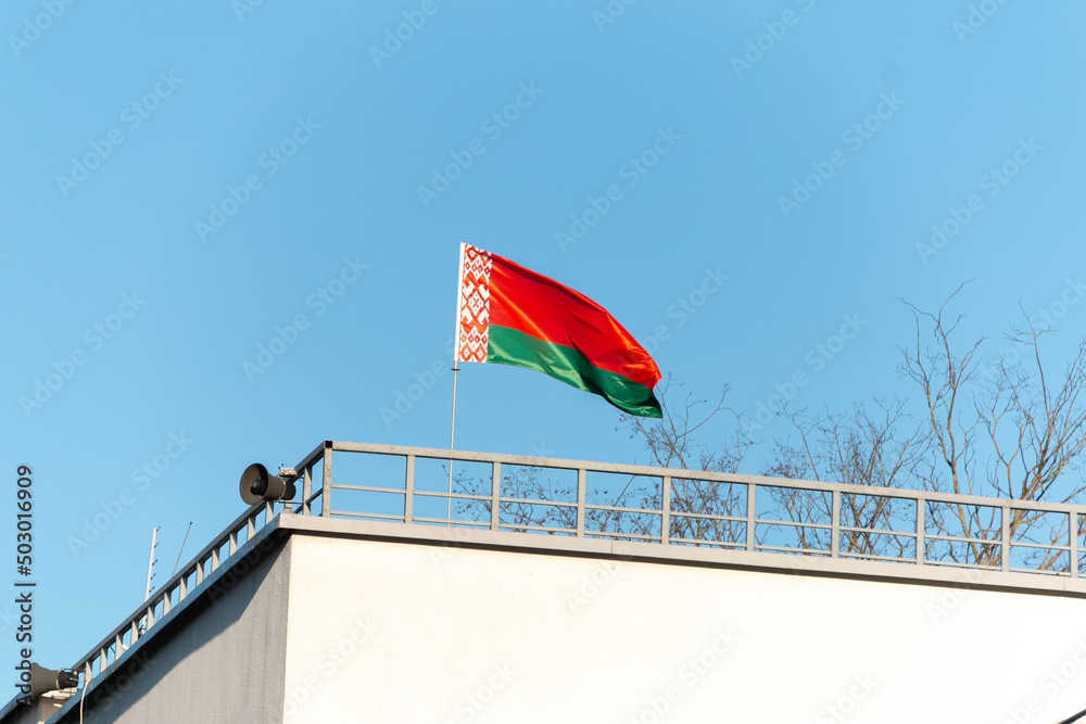 Flag of Belarus. This is the official state symbol of Belarus. Approved ...