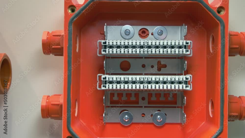 Vidéo Stock Red electric control box on white background. Industrial ...