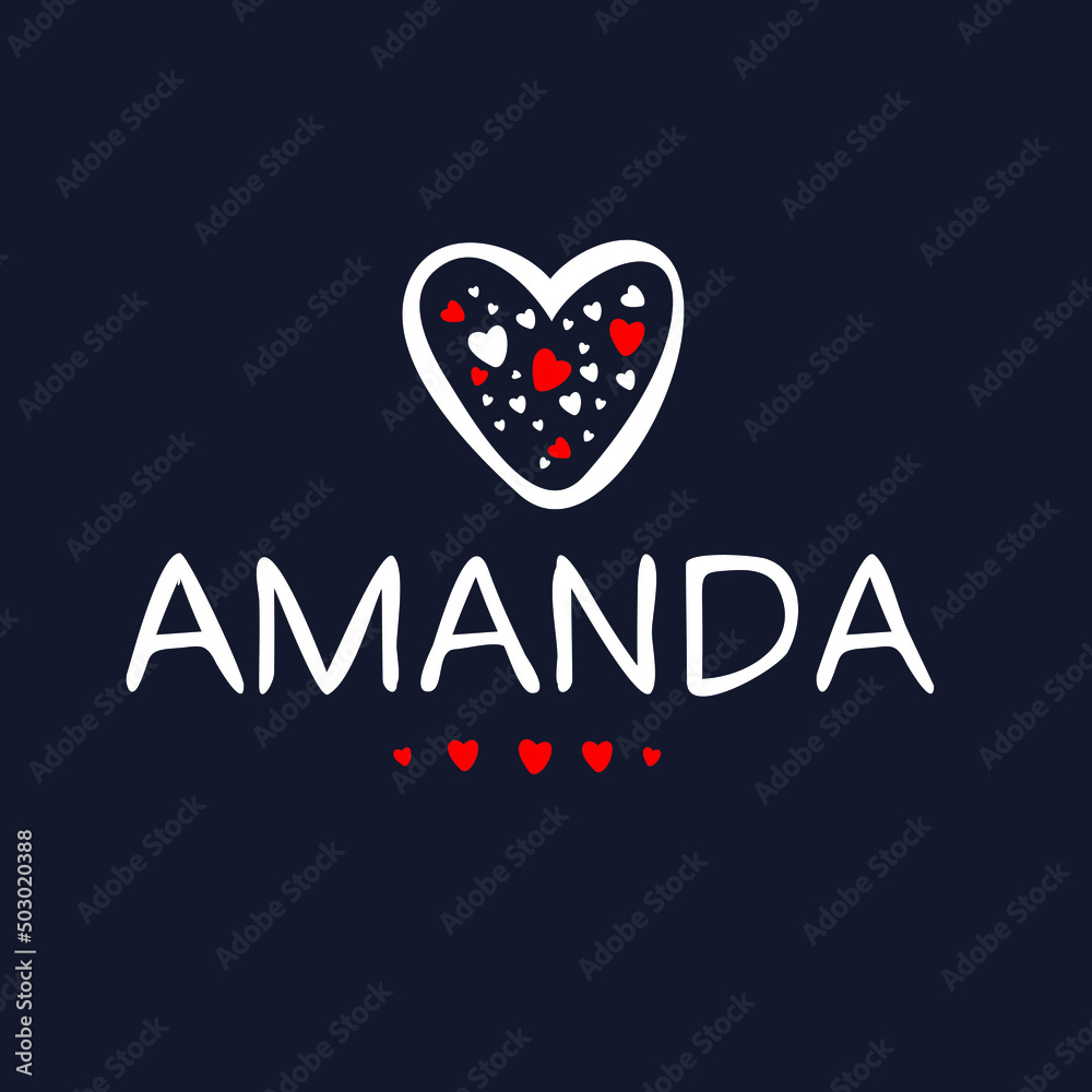 Amanda Calligraphy female name, Vector illustration. Stock Vector ...