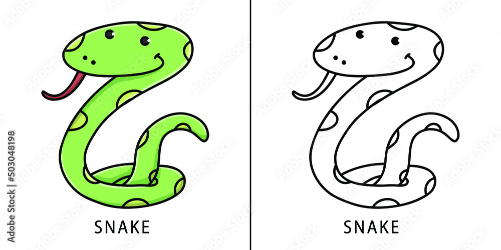 Snake Icon Cartoon. Animal Reptile Character Symbol Vector Kids ...
