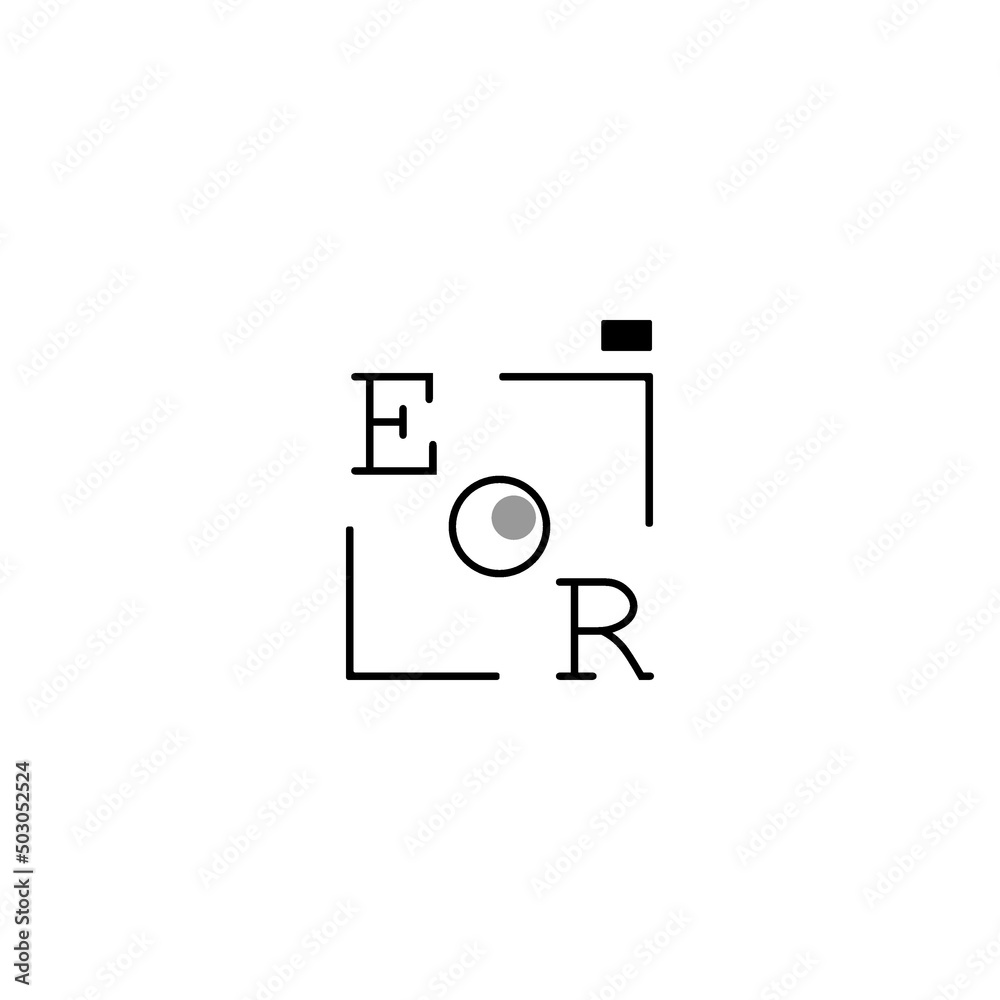 Simple and creative square ER letter camera logo design Stock Vector ...