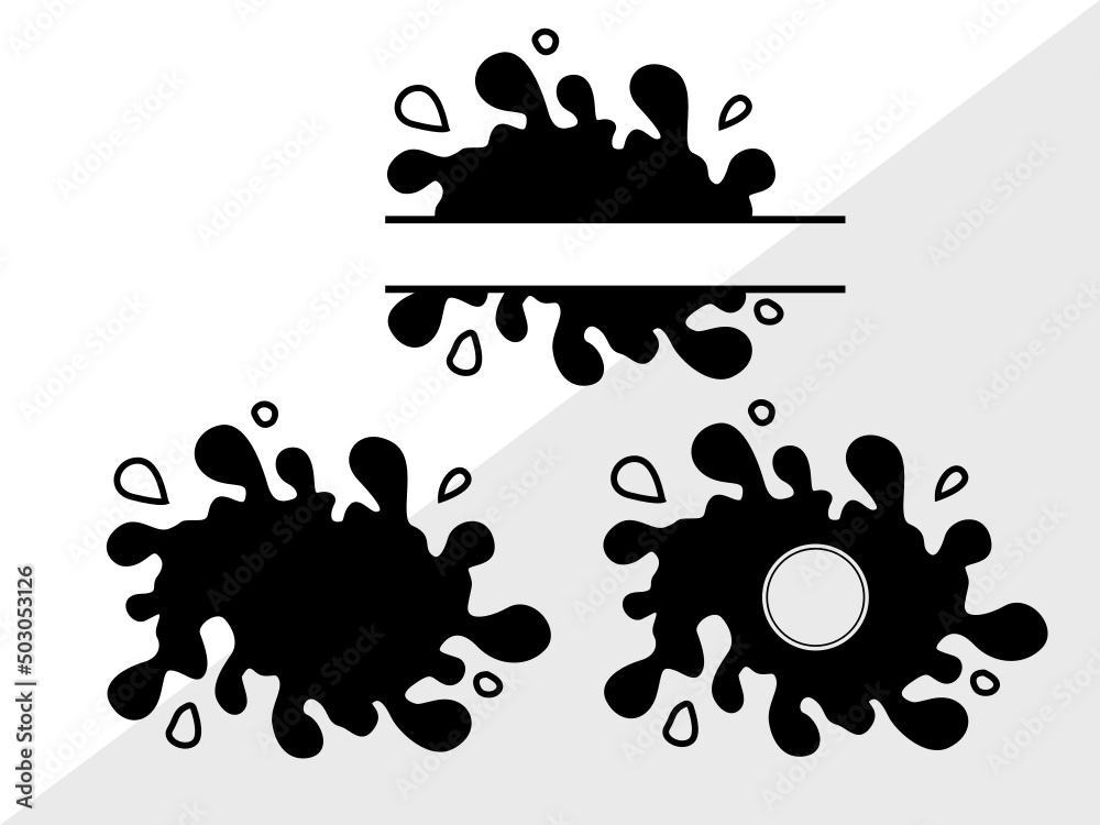 Ink Splatter Monogram | Slime Svg | Blood Splatter Svg | Paint Splatter ...