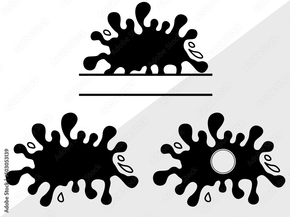 Ink Splatter Monogram | Slime Svg | Blood Splatter Svg | Paint Splatter ...