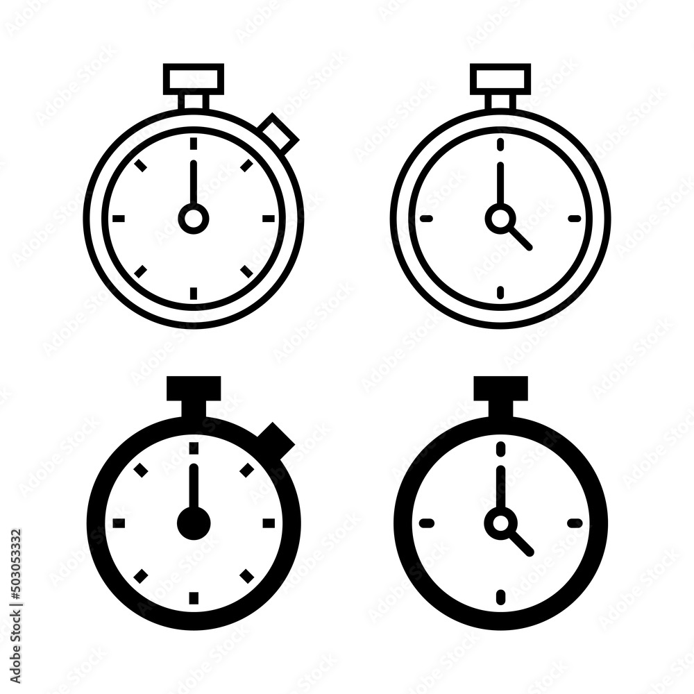 Stopwatch icons vector. Timer sign and symbol. Countdown icon. Period ...