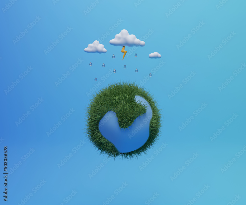 World environment day celebration with planet earth isolated, 3d ...