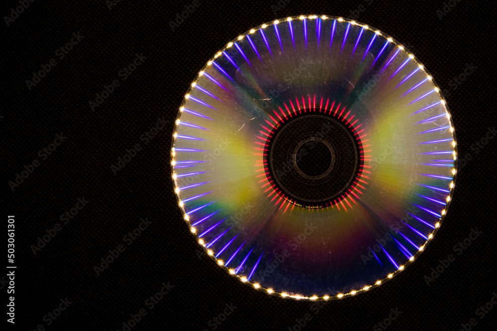 Reflection of light in a Compact Disk(CD) or Digital versatile disk(DVD ...