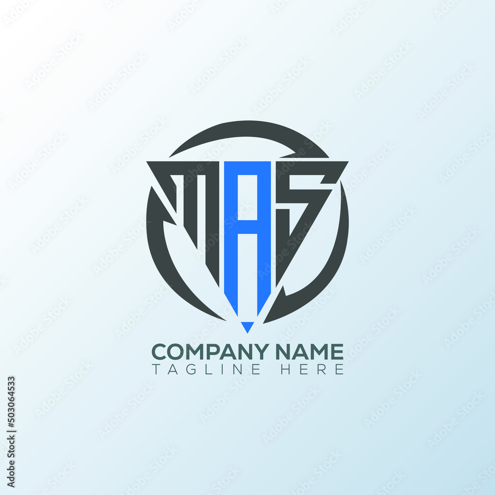 MAS letter logo design on white background.MAS creative initials letter ...