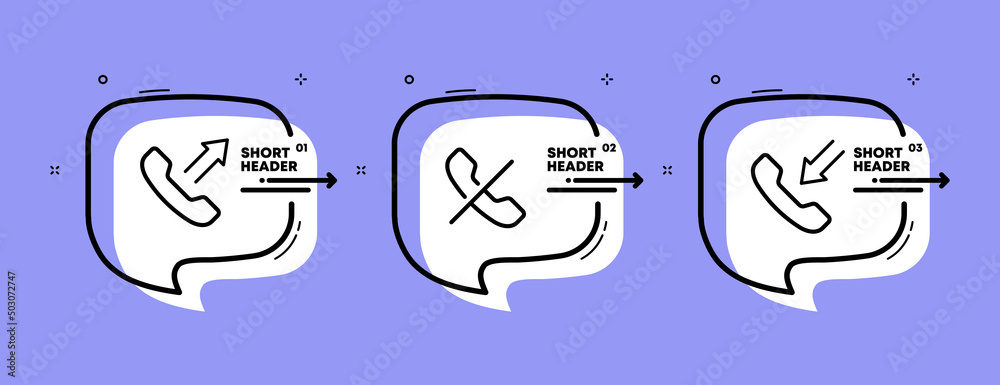 Phone set icon. Missed, received, incoming call, call back, dial a ...