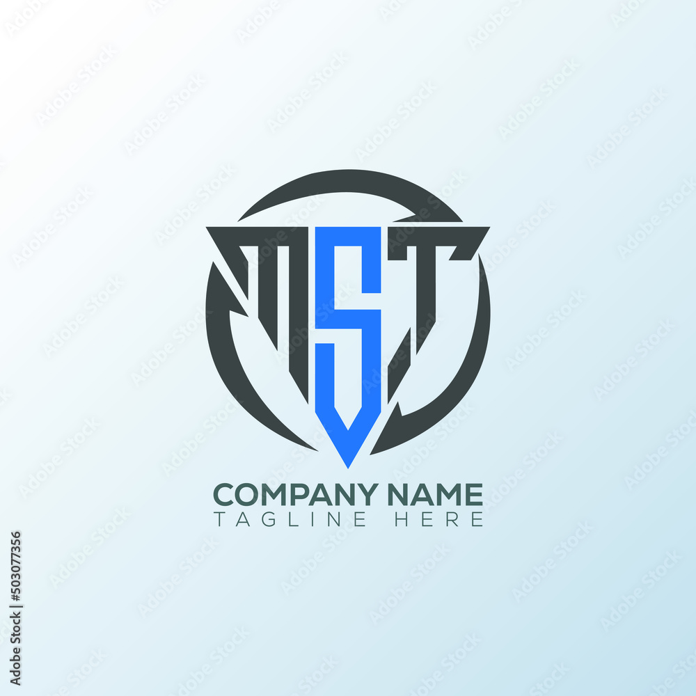 MST letter logo design on white background.MST creative initials letter ...