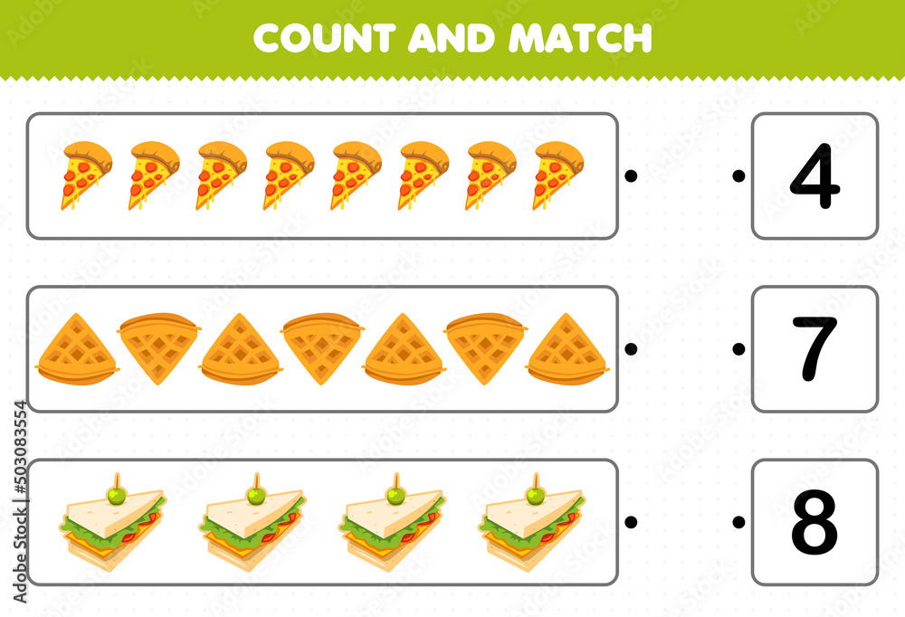 Stockvector Education game for children count and match count the ...