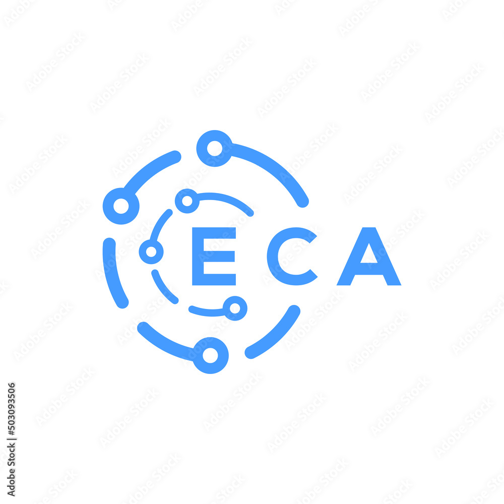 ECA technology letter logo design on white background. ECA creative ...