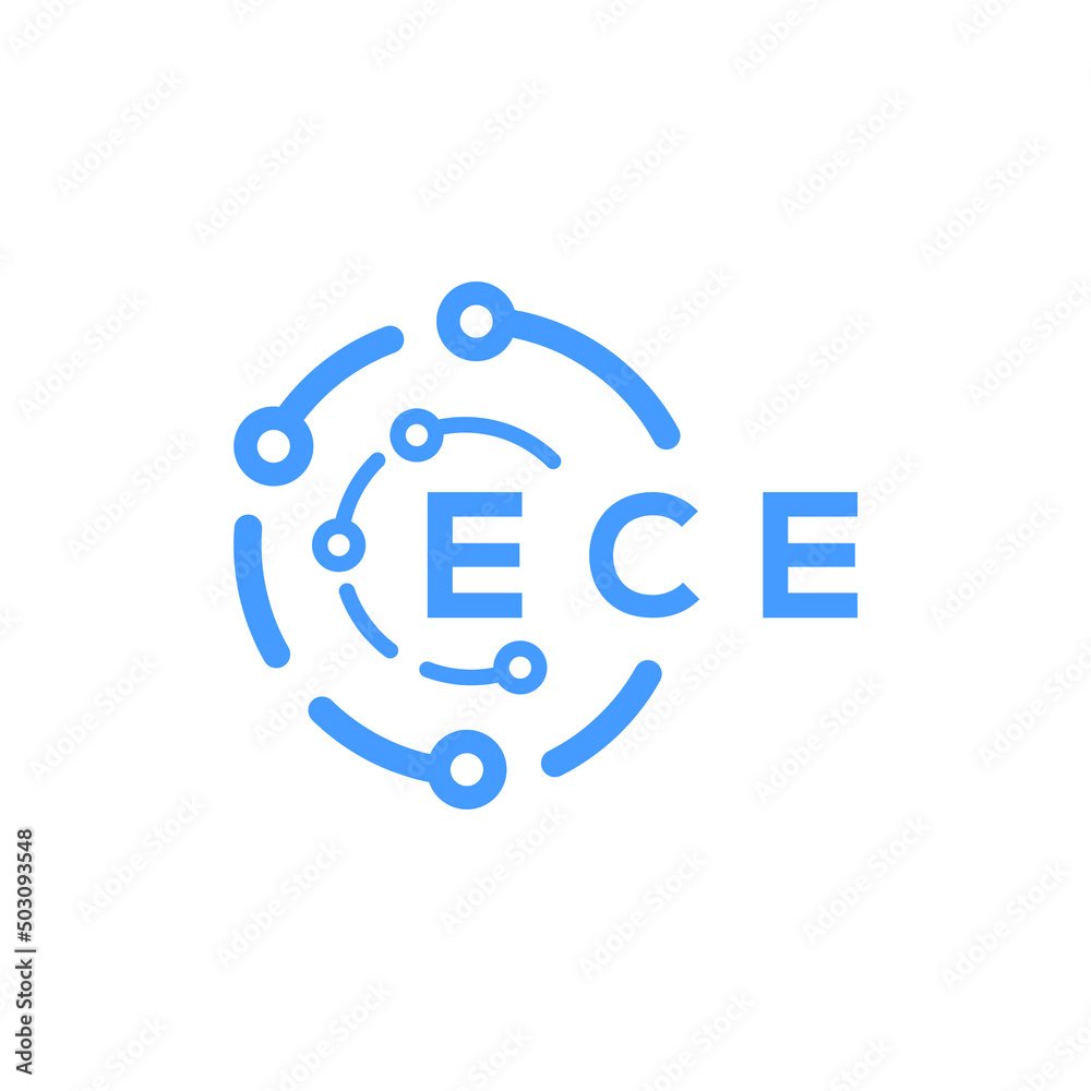 ECE technology letter logo design on white background. ECE creative ...