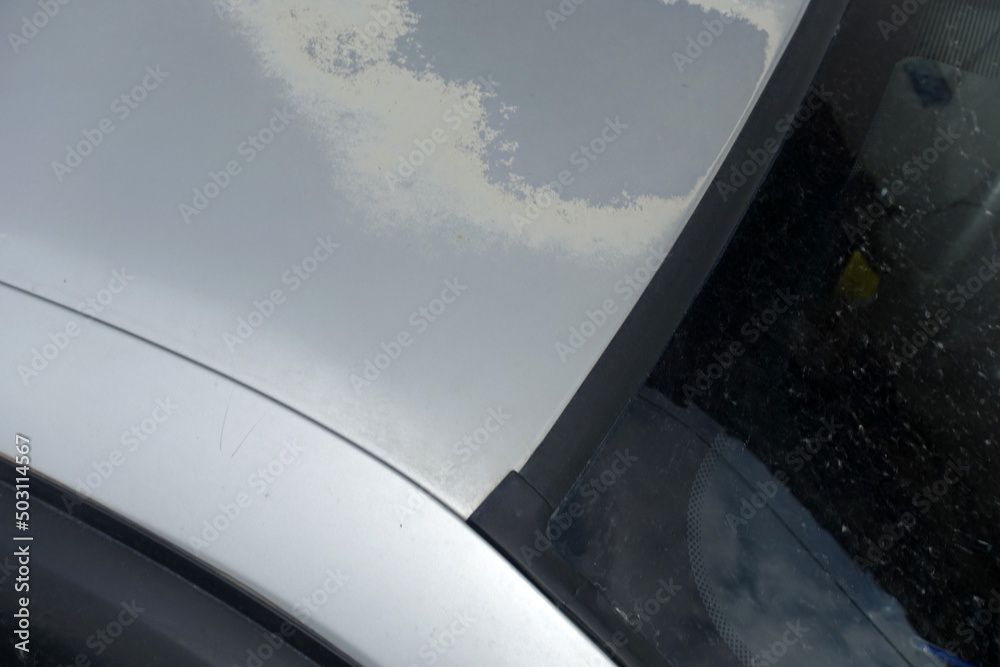 sunburns on the car body, burning of the paint on the car due to the ...