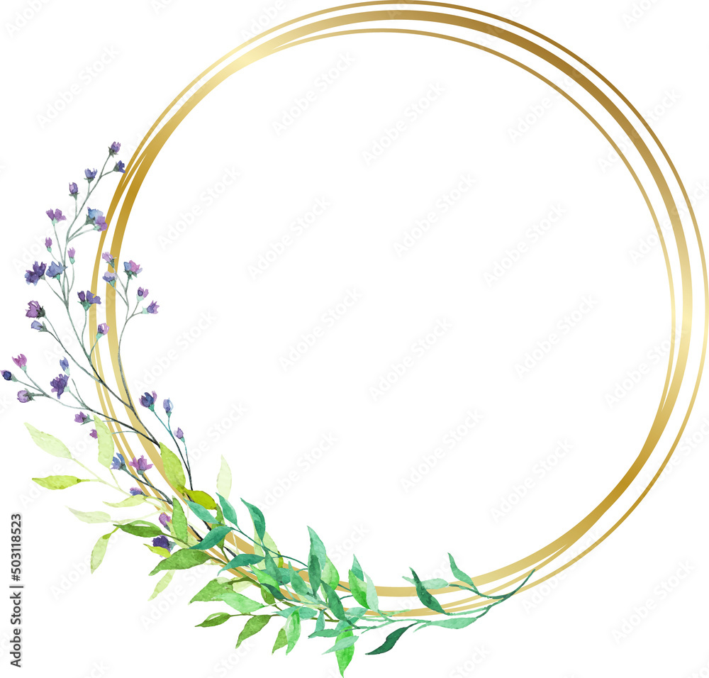 Circle floral frame Stock Illustration | Adobe Stock