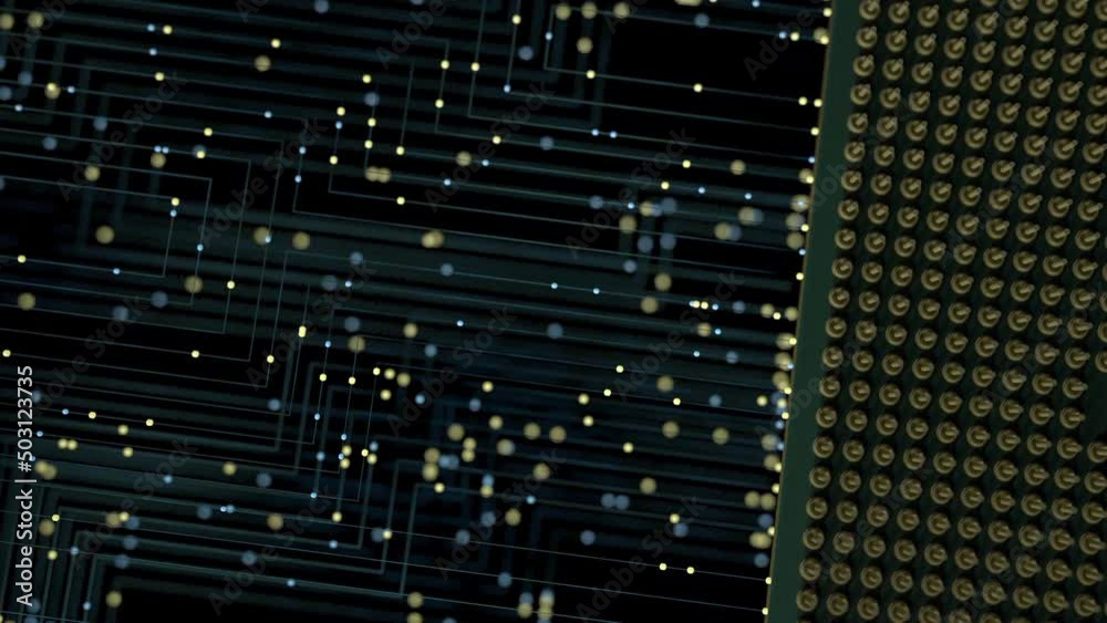 A computer processor with millions of connections and signals ...