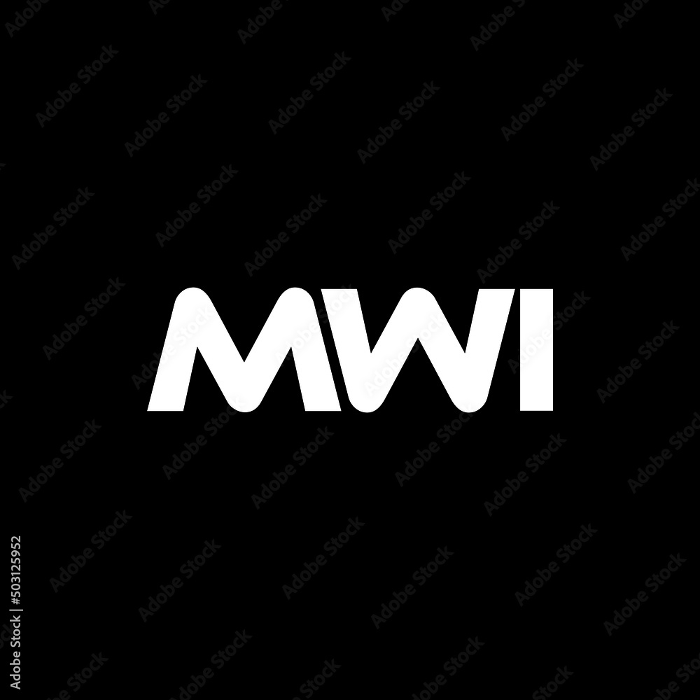MWI letter logo design with black background in illustrator, vector ...