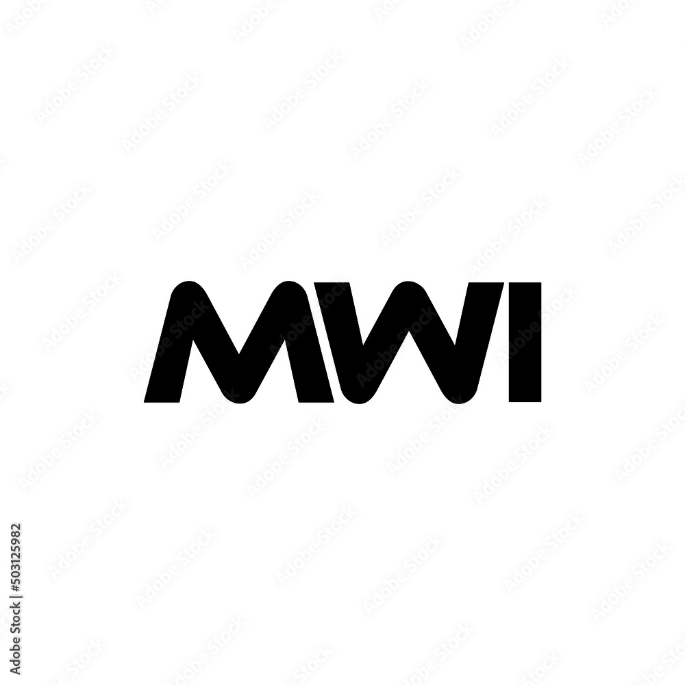 MWI letter logo design with white background in illustrator, vector ...
