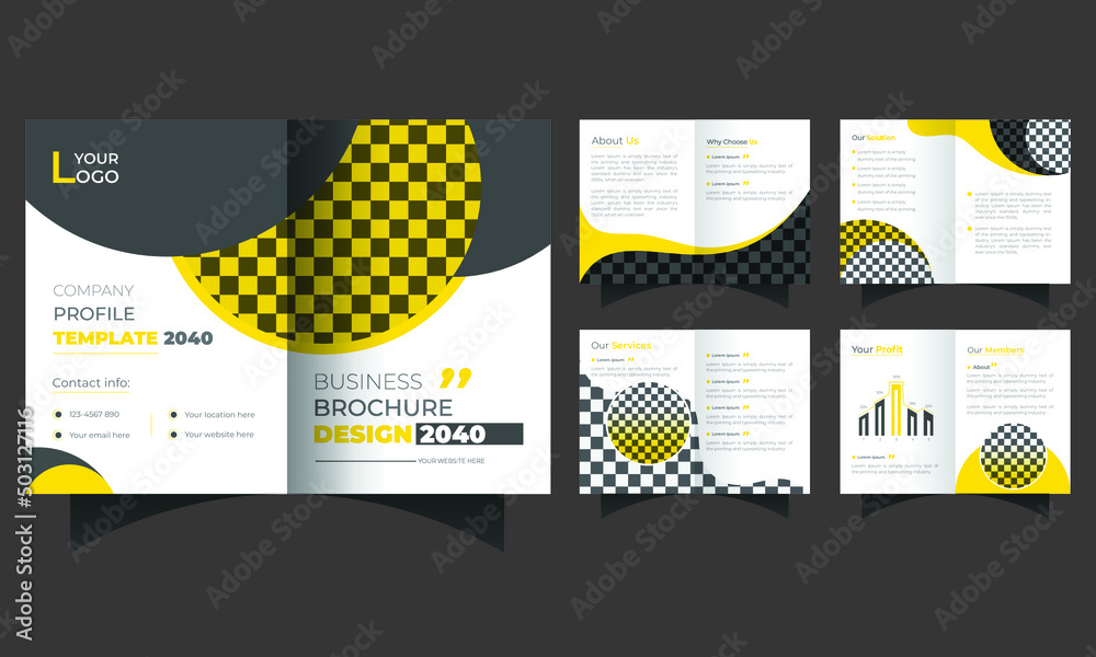 10 pages Business brochure design and company profile template, clean ...
