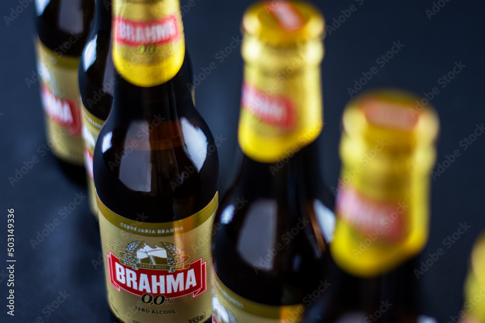 Brahma zero alcohol beer, a popular brand sold in Brazil Stock Photo ...